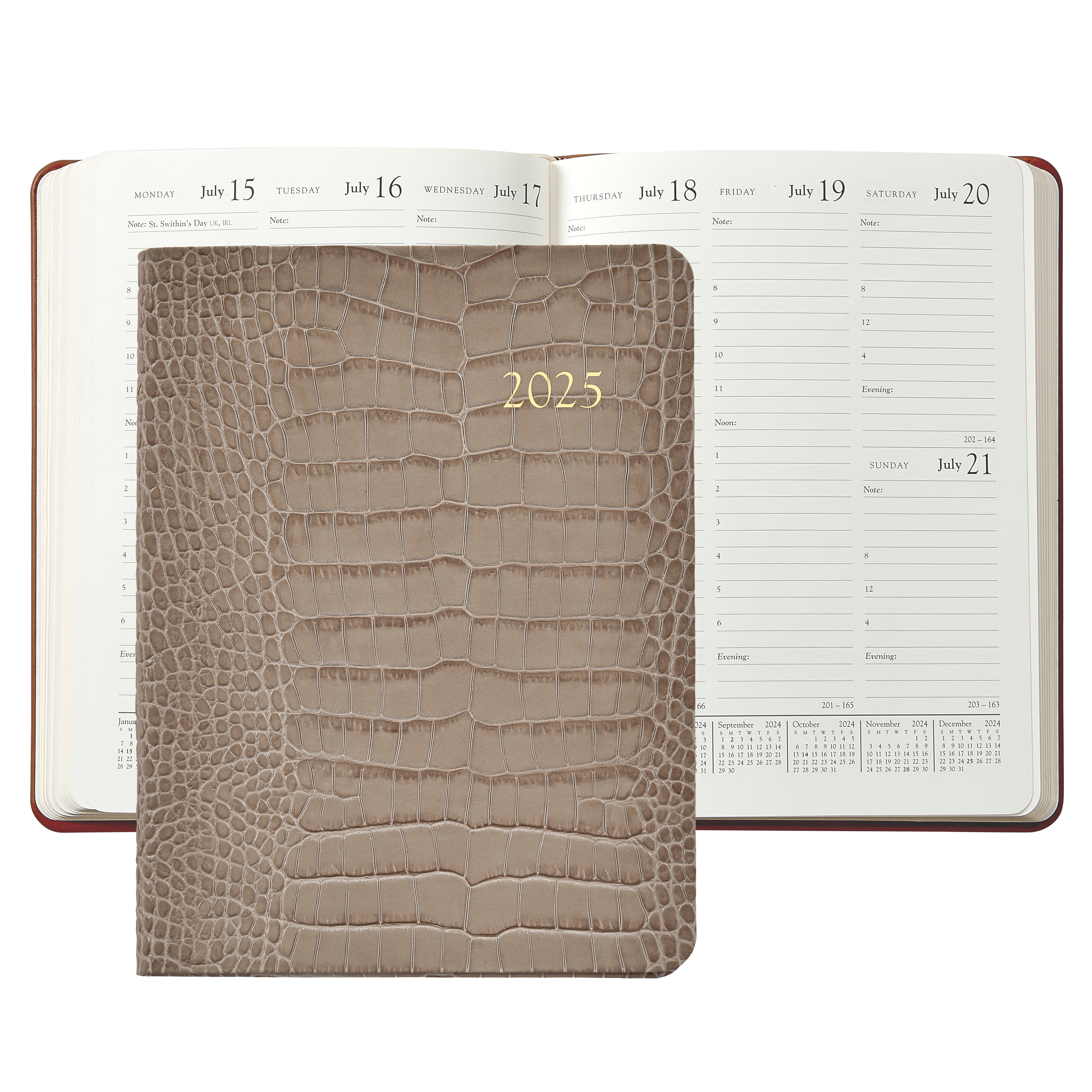 2025 Desk Diary Embossed Crocodile Stone Leather – Papier d'Amour