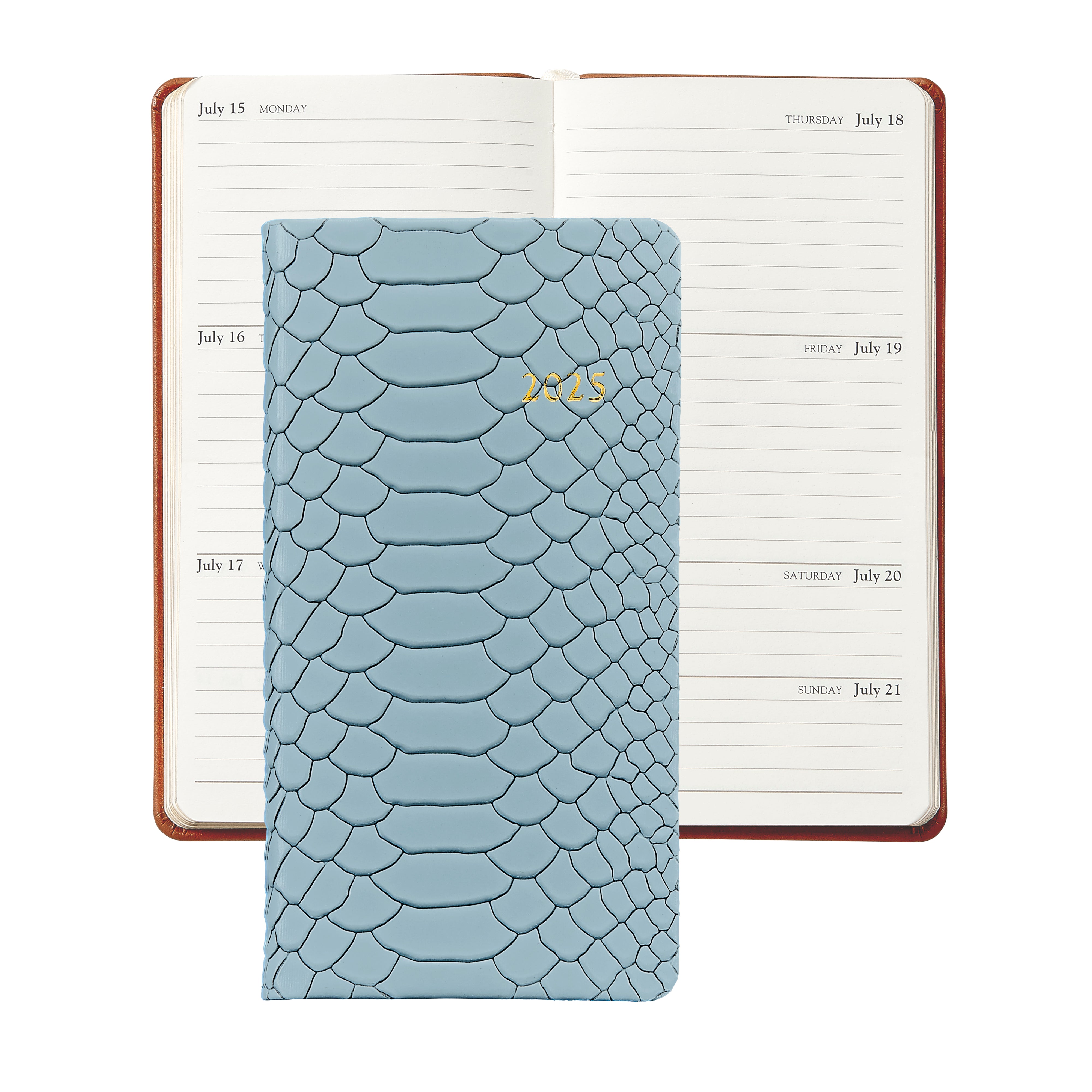 2025 Pocket Diary Hydrangea Blue Embossed Python Leather – Papier d'Amour