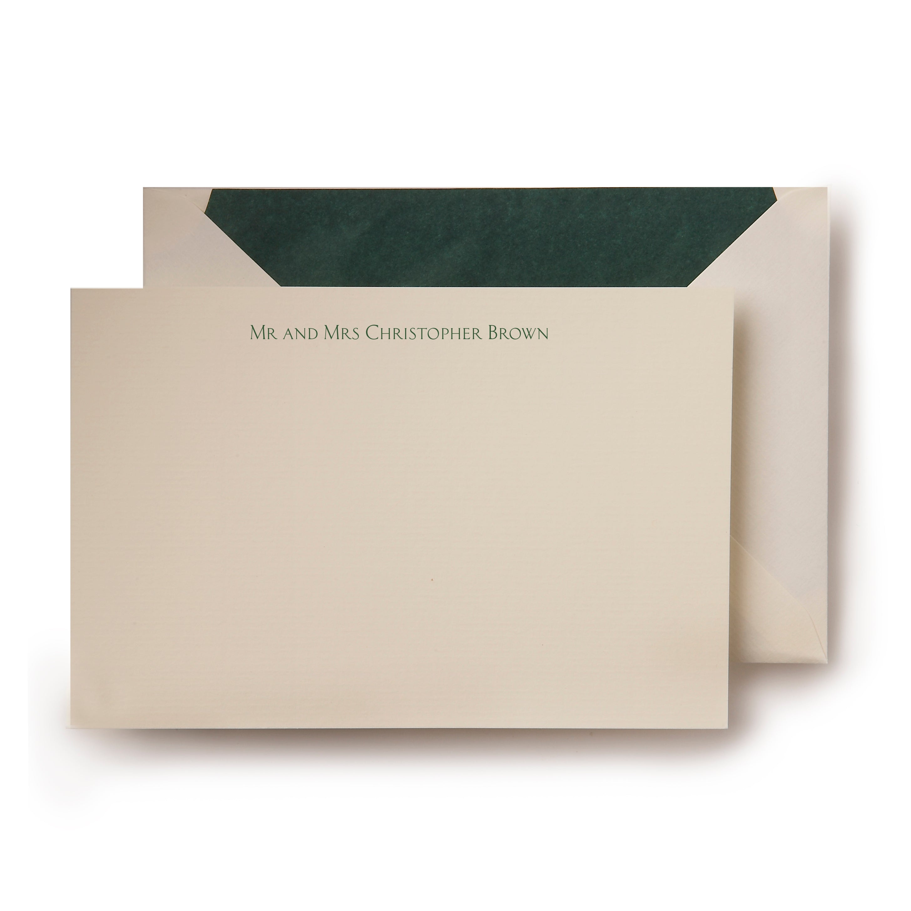 Personal Stationery Crown Mill Dark Green Silk Lined envelopes - Set o ...
